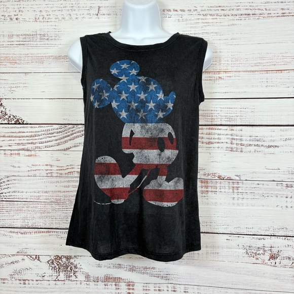 Disney | Tops | Disney Micky Mouse Navy Flag Sleeveless Tank Top | Poshmark